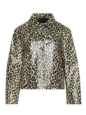 JIL SANDER Leopard Printed Canvas Jacket - Beige