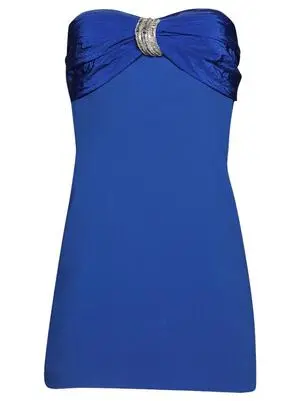 David Koma Crystal Brooch Mini Dress - Blue