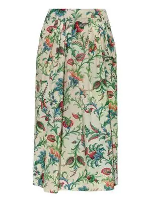 Etro Floral-pattern Midi Skirt - Neutrals