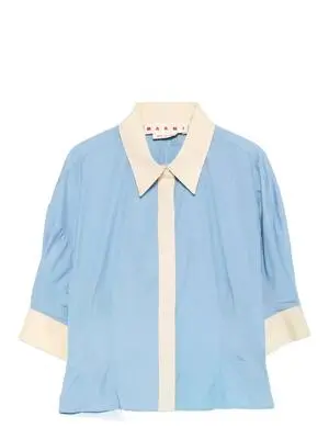 Marni Paneled Collared Top - Blue