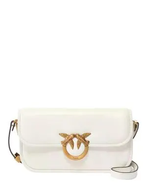 Pinko Small Love Bird-ring Crossbody Bag - White