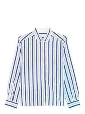 WALES BONNER Striped Button-fastening Shirt - White