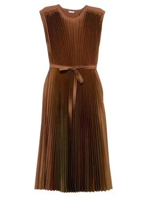 JOSEPH Volta Pleated Midi Dress - Brown