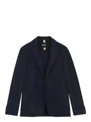 BOSS Check Single-breasted Blazer - Blue
