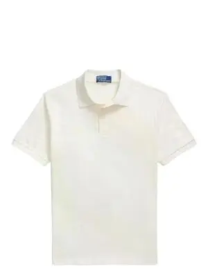 Polo Ralph Lauren Pointelle-fabric Short-sleeve Polo Shirt - Neutrals
