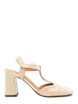 Chie Mihara Mira Buckle-strap Perforated Pumps - Neutrals