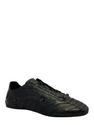 Balenciaga Textured-leather Sneakers - Black