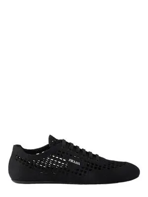 Prada Crochet Laced Sneakers - Black