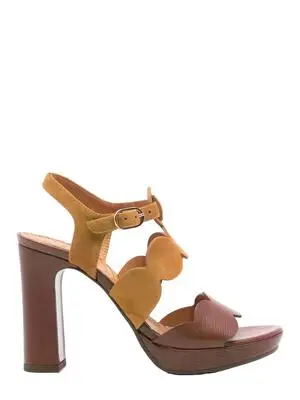 Chie Mihara Caliga Scalloped Strap Sandals - Brown