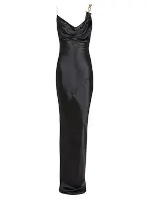 Balmain Chain-detail Satin Dress - Black