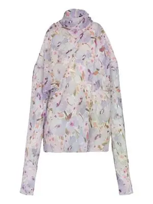 Balmain Flowers-print Blouse - Purple