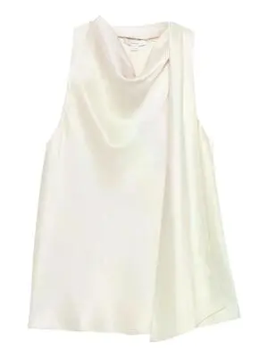 Vince Sleeveless Draped Top - Neutrals