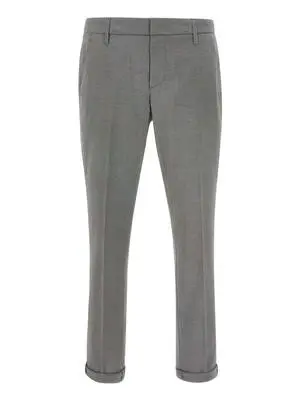 DONDUP Turn-up Wool Trousers - Grey