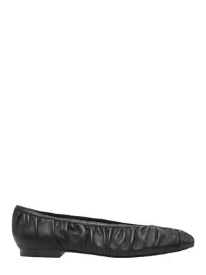 BIBI LOU Ruched Ballerina Flats - Black