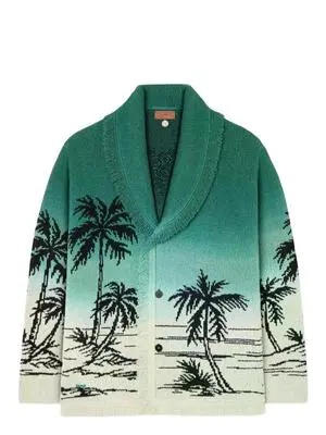 Alanui Wave Bloom Cardigan - Green