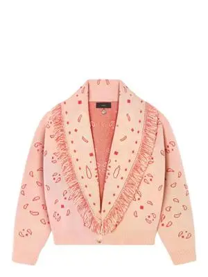 Alanui Bandana Jacquard Knit Cardigan - Pink