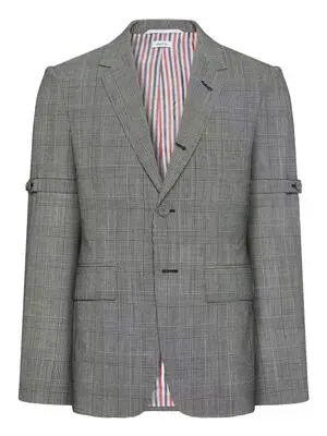 Thom Browne Prince Of Wales-patterned Blazer - Grey
