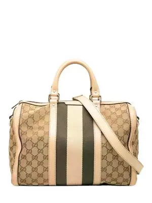 Gucci Gg Canvas Web Joy Boston Bag - Brown