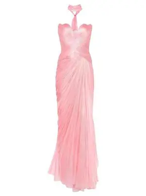 IRIS SERBAN Luna Sweetheart-neck Maxi Dress - Pink