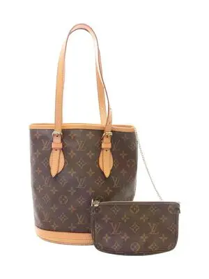 LOUIS VUITTON 2002 Monogram Pm Bucket Bag - Brown