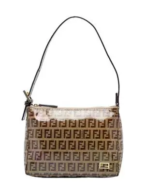 Fendi 2000-2010 Zucchino Crystal Handbag - Brown