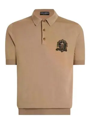 Dolce & Gabbana Appliqué Short-sleeve Polo Shirt - Neutrals