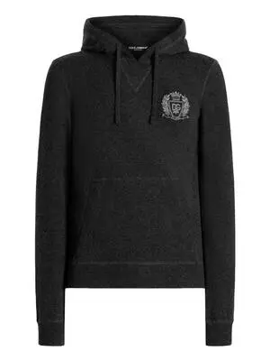 Dolce & Gabbana Logo-embroidered Hoodie - Grey
