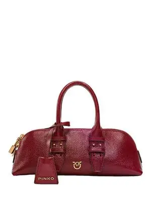 Pinko Buckle-lock Leather Tote - Red