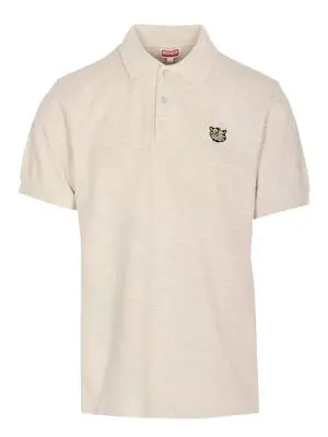 Kenzo Tiger Patch Polo Shirt - Neutrals