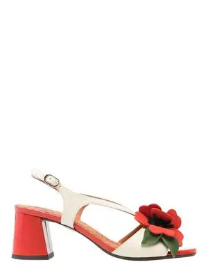 Chie Mihara Flower Heeled Sandals - Neutrals