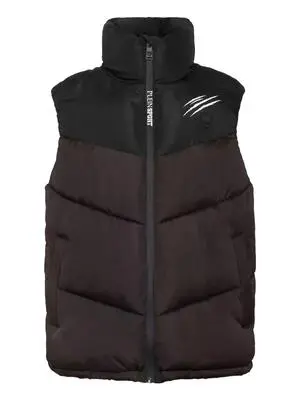 PLEIN SPORT Claw-print Quilted Vest - Brown