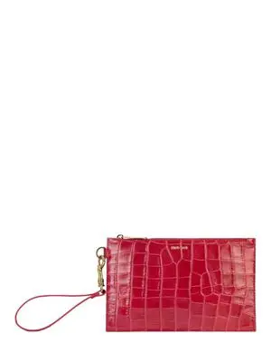 Roberto Cavalli Croc-effect Wristlet Clutch - Red