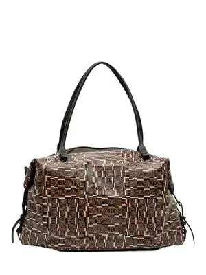 FERRAGAMO Gancini Coated Canvas Tote Bag - Brown
