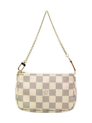LOUIS VUITTON 2007 Damier Azur Mini Pochette Accessoires - White