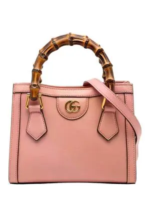 GUCCI Mini Calfskin Bamboo Diana Satchel