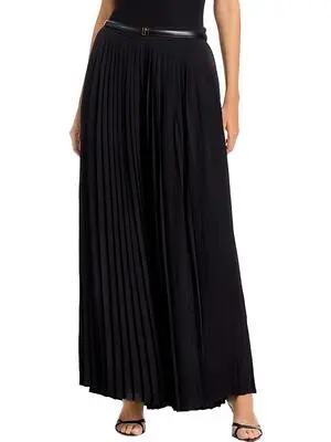 Misook Pleated Palazzo Crepe De Chine Pants - Black