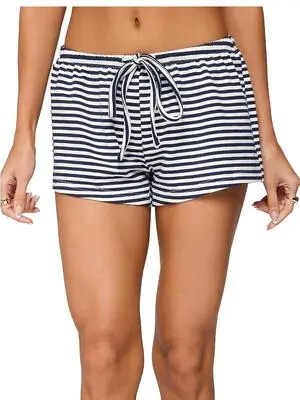 EDIKTED Striped Drawstring Shorts - Navy