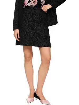 MARC CAIN Floral Print Mini Skirt - Black
