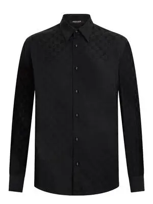 Roberto Cavalli Monogram-pattern Long-sleeve Shirt - Black