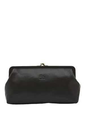 Il Bisonte Classic Manuela Leather Clutch - Black