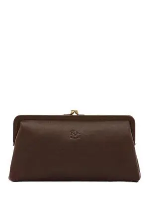 Il Bisonte Classic Manuela Leather Clutch - Coffee