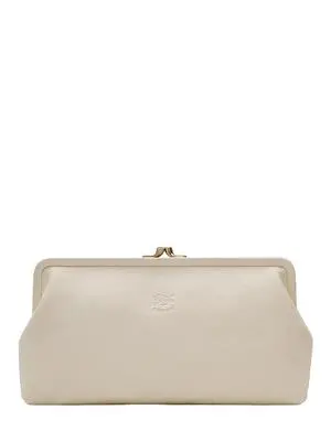Il Bisonte Classic Manuela Leather Clutch - Milk