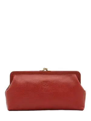 IL BISONTE Classic Manuela Leather Clutch