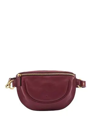 Il Bisonte Il Bisonte Oliveta Leather Belt Bag Black Cherry