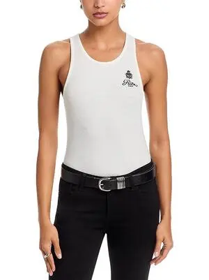 FRAME Ritz Rib Tank Top - White