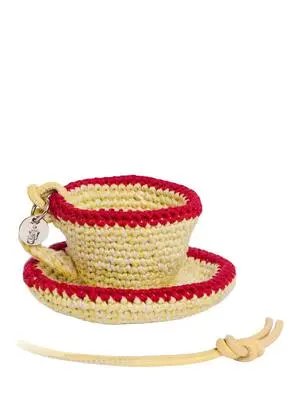 JW Anderson Crocheted Teacup Bag Charm - Yellow