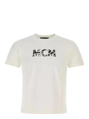 Mcm Logo T-shirt - Neutrals