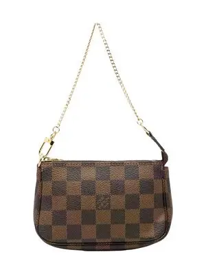 LOUIS VUITTON Damier Ebene Mini Pochette Accessoires - Brown