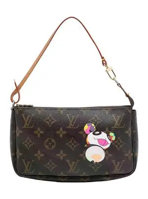 LOUIS VUITTON 2004 Takashi Murakami Monogram Panda Pochette Accessoires - Brown