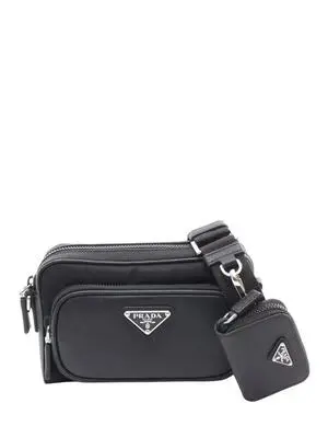 Prada Re-nylon And Saffiano Shoulder Bag - Black